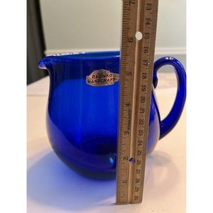 BLENKO | Dining | Vintage Blenko Cobalt Blue Pitcher Applied Handle ...